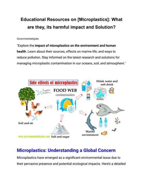 Microplastics | PDF | Environment | Science