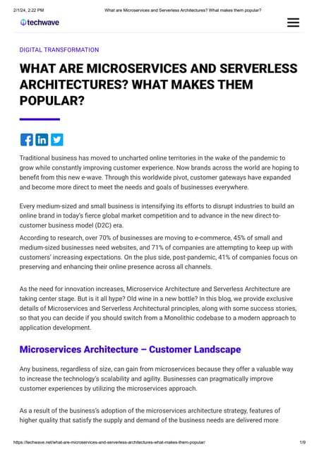 What Are Microservices And Serverless Architectures What Makes Them