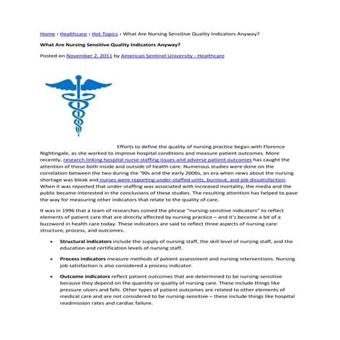 What are nursing sensitive quality indicators anyway | DOCX