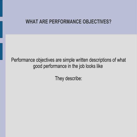 What Are Performance Objectives? | PPT