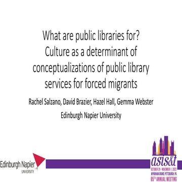 What are public libraries for? Presentation at ASIS&T 2022.pptx