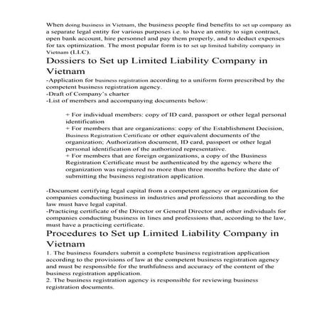 What Are Required Documents to Set up Limited Liability Company in ...