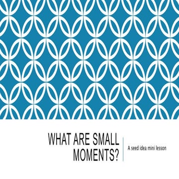 What are small moments seed idea mini lesson | PPT