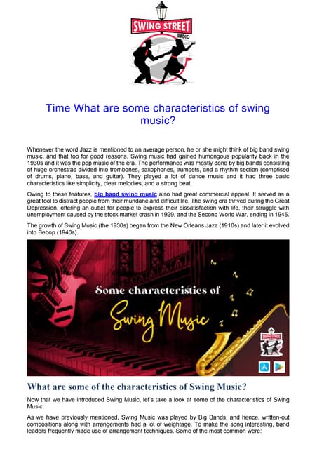 Your Ultimate Guide to Big Bands and Swing Music | PDF