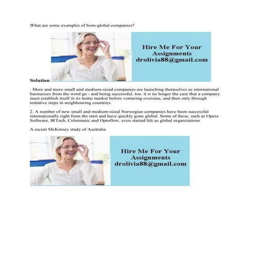 What are some examples of born-global companies-Solution- More and mor.docx