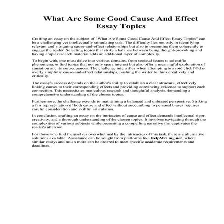Cause And Effect Essay Example College.pdf