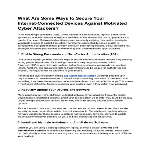 What Are Some Ways to Secure Your Internet-Connected Devices Against ...