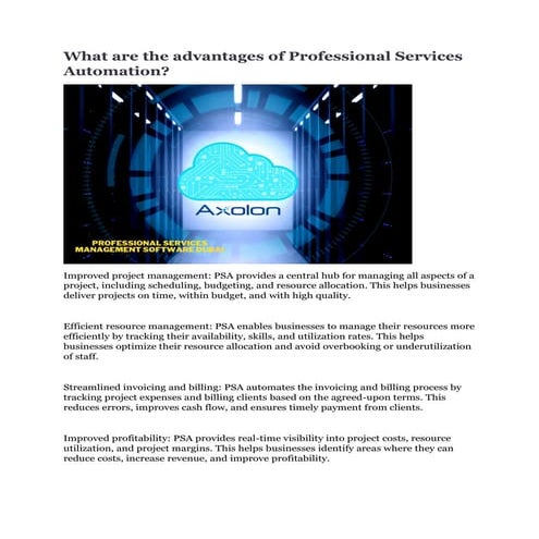 What are the advantages of Professional Services Automation.pdf