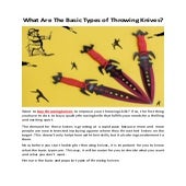 What Are The Basic Types of Throwing Knives?