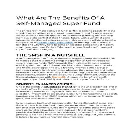 Self managed super fund (SMSF) | PPTX