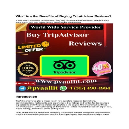 What Are the Benefits of Buying Tripadvisor Review _.docx