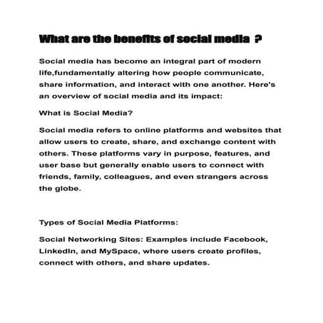 What are the benefits of social media .pdf