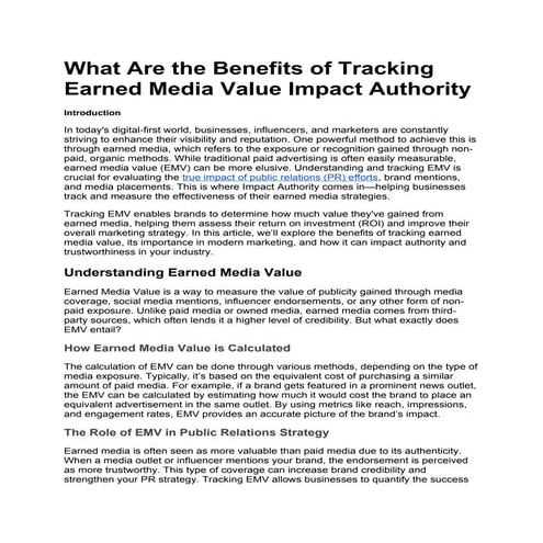 What Are the Benefits of Tracking Earned Media Value Impact Authority.docx