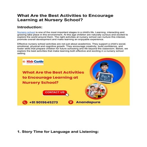 What Are the Best Activities to Encourage Learning at Nursery School.docx