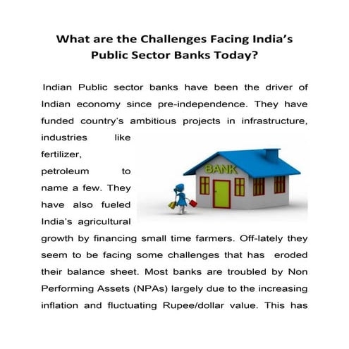 What are the challenges facing india’s public sector banks today | PDF