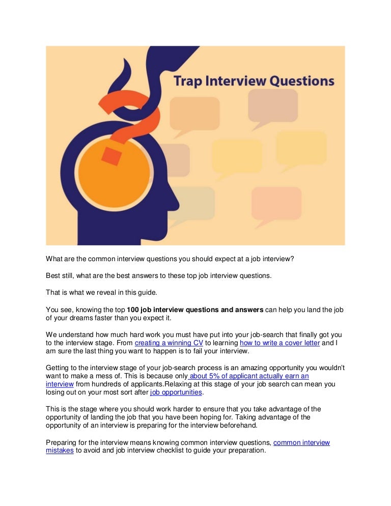 100 Job Interview Questions And Best Answers 100-job-interview-questions-and-best-answers