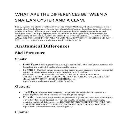 DO SNAILS AND SLUGS HEAR? IF NOT HOW DO THEY HEAR. | DOCX