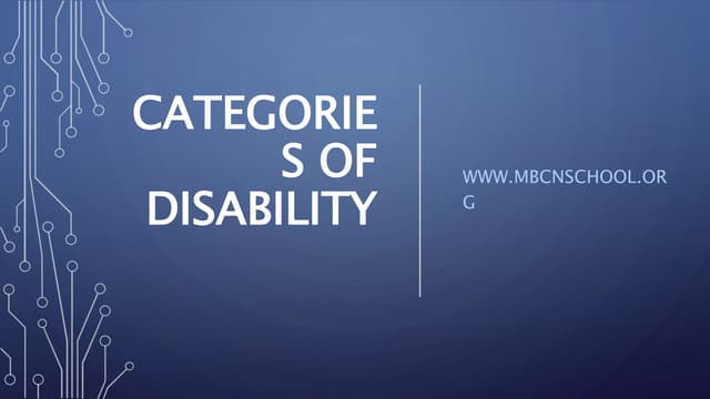 Types of Disabilities | PPTX