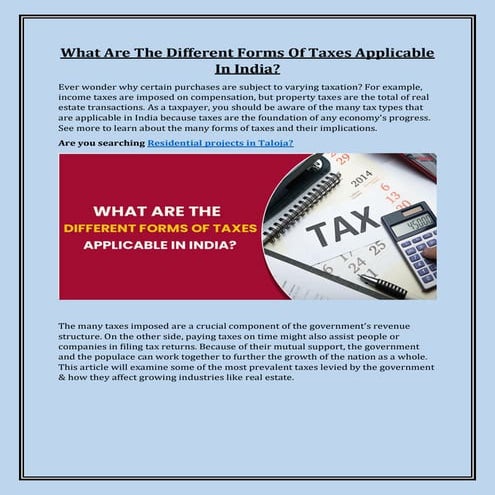 What Are The Different Forms Of Taxes Applicable In India.pdf