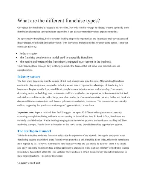 Presentation on franchise | PPT