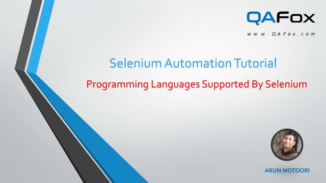 What Are The Different Programming Languages That Are Supported By Selenium Ppt
