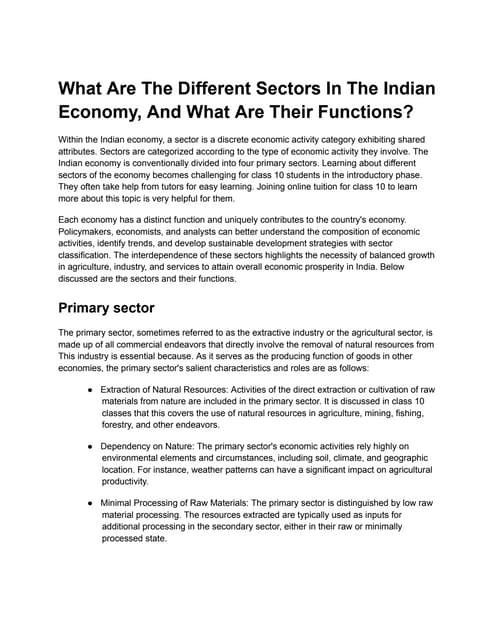 Economic activity: Definition, Classification and Feature | PDF
