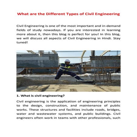 What are the Different Types of Civil Engineering | PDF