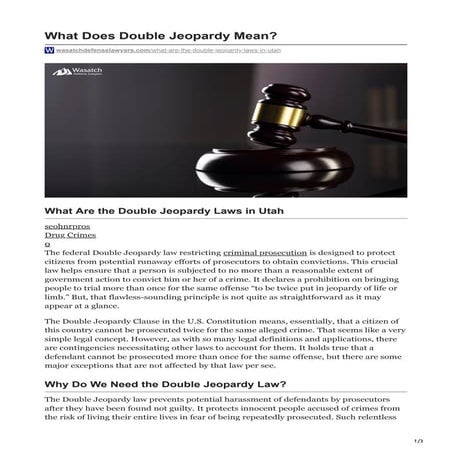 Double Jeopardy Definition