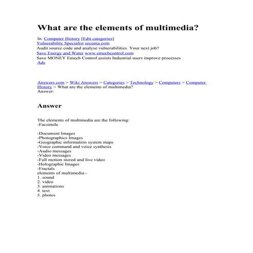 What are the elements of multimedia | DOC