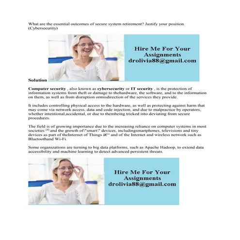 What are the essential outcomes of secure system retirement- Justify y.docx