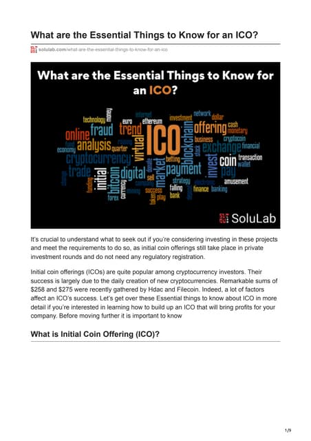 What is ico? How does work in Blockchain | PPT