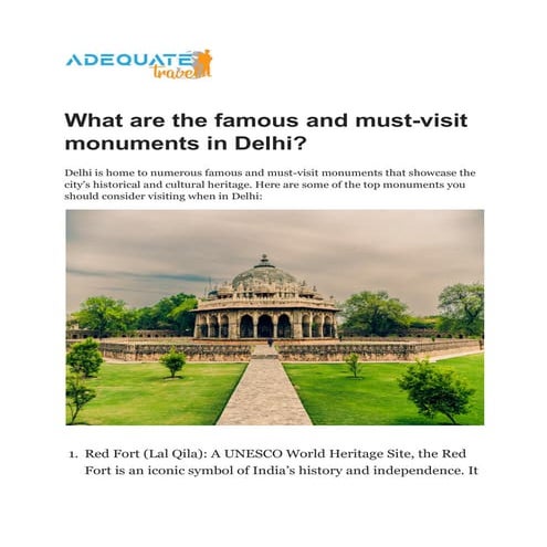 What are the famous and must visit monuments in delhi.pdf
