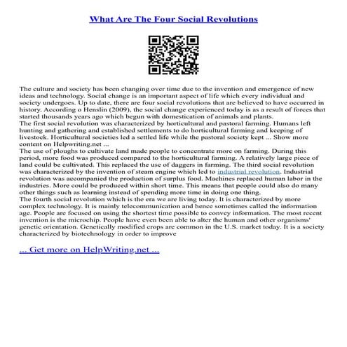 What Are The Four Social Revolutions | PDF