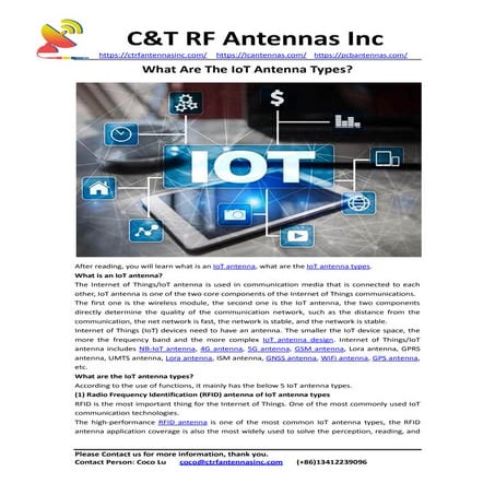 What Are The IoT Antenna Types? | PDF