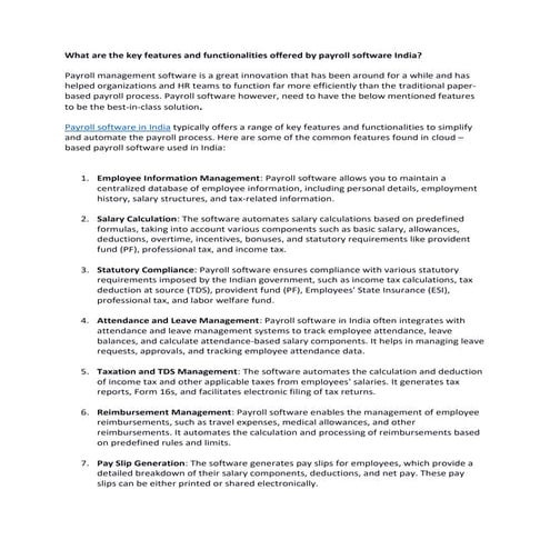 What are the key features and functionalities offered by payroll ...