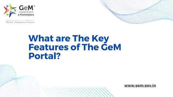 Government e Marketplace GeM Presentation | PDF | Commodities | Economy