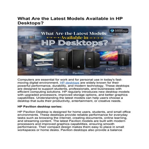 What Are the Latest Models Available in HP Desktops_.docx