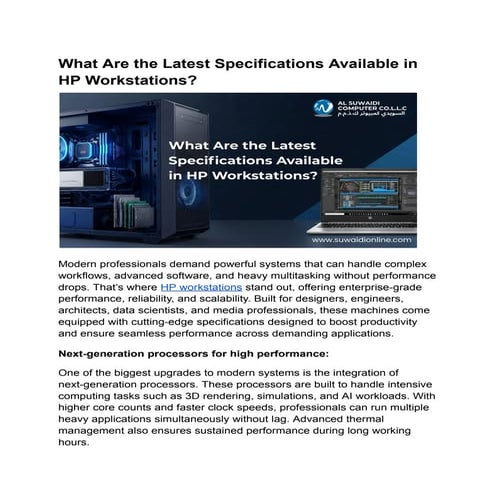What Are the Latest Specifications Available in HP Workstations_.pdf