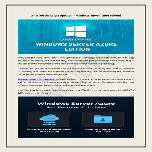 What Are The Latest Updates In Windows Server Azure Edition Pdf