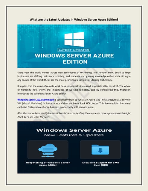 What Are The Latest Updates In Windows Server Azure Edition Pdf