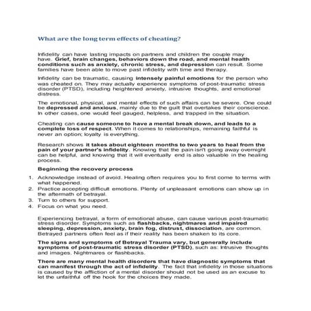 What are the long term effects of cheating.docx