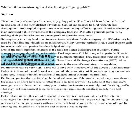 What are the main advantages and disadvantages of going publicS.pdf