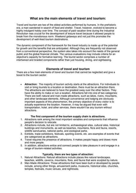 Components of tourism.pdf | Travel Preparation and Advice | Travel