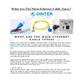 What are the main ethernet cable types