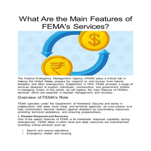What Are the Main Features of FEMA's Services? | PDF