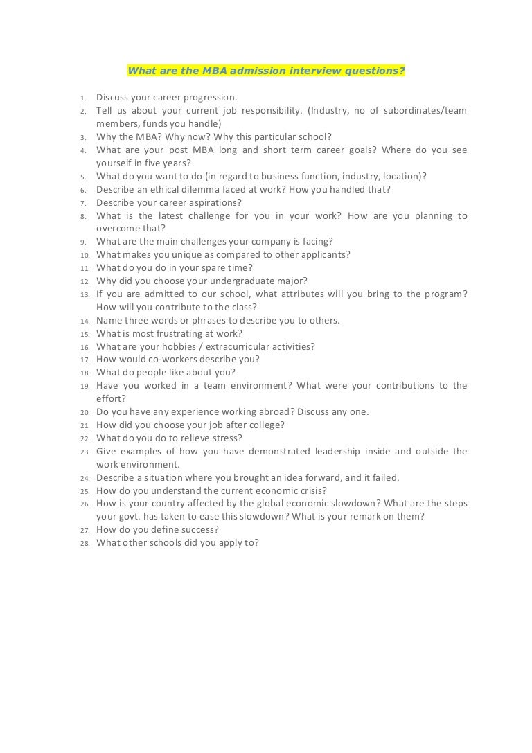 What Are The mba Admission Interview Questions what-are-the-mba-admission-interview-questions