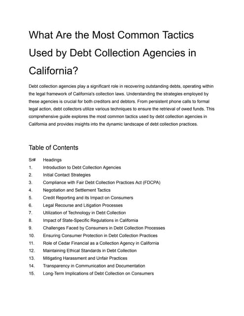 debt collection strategies | PDF | Legal Services Industry | Industries