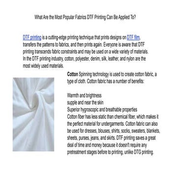 What Are the Most Popular Fabrics DTF Printing Can Be Applied To.pptx
