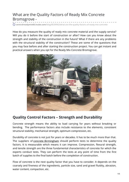 Quality control of concrete and its importance | PPT
