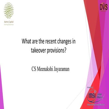 What are the recent changes in takeover provisions? | PPTX